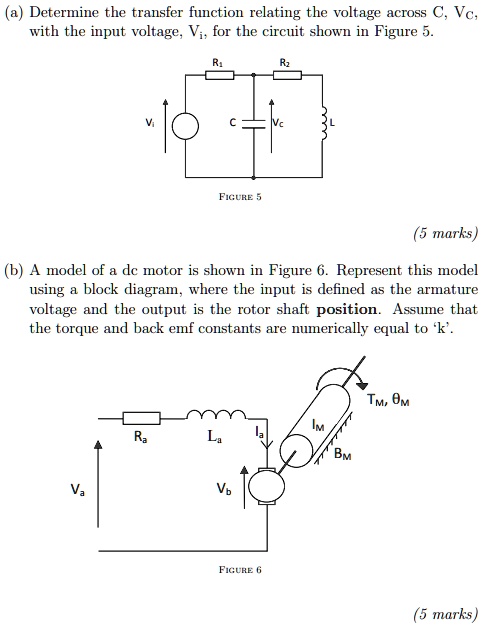 (a) Determine the transfer function relating the voltage across C, Vc, with the input voltage ...
