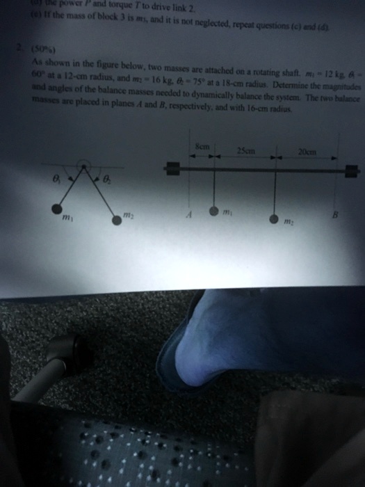 SOLVED: wi torque to drive link 2 (e If the mass of block 3 is ms, and it is not neglected ...