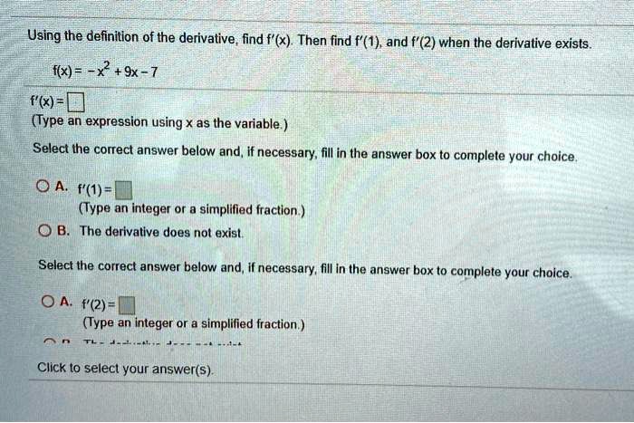 SOLVED: Using the definition of the derivative , find f"(x): Then find ...
