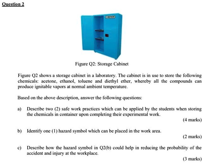 SOLVED: Question 2 Figure Q2: Storage Cabinet Figure Q2 shows storage cabinet in laboratory. The ...
