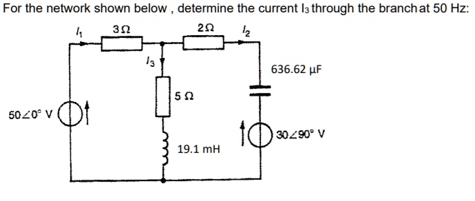 SOLVED: Using Superposition Theorem For the network shown below, determine the current I3 ...