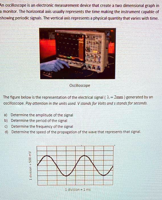 SOLVED: An oscilloscope is an electronic measurement device that create ...