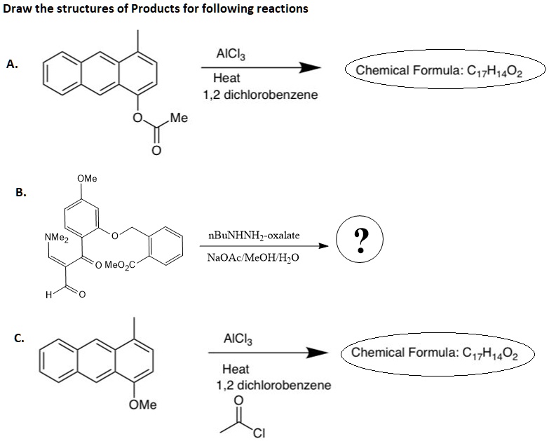 SOLVED: Draw the structures of products for the following reactions ...