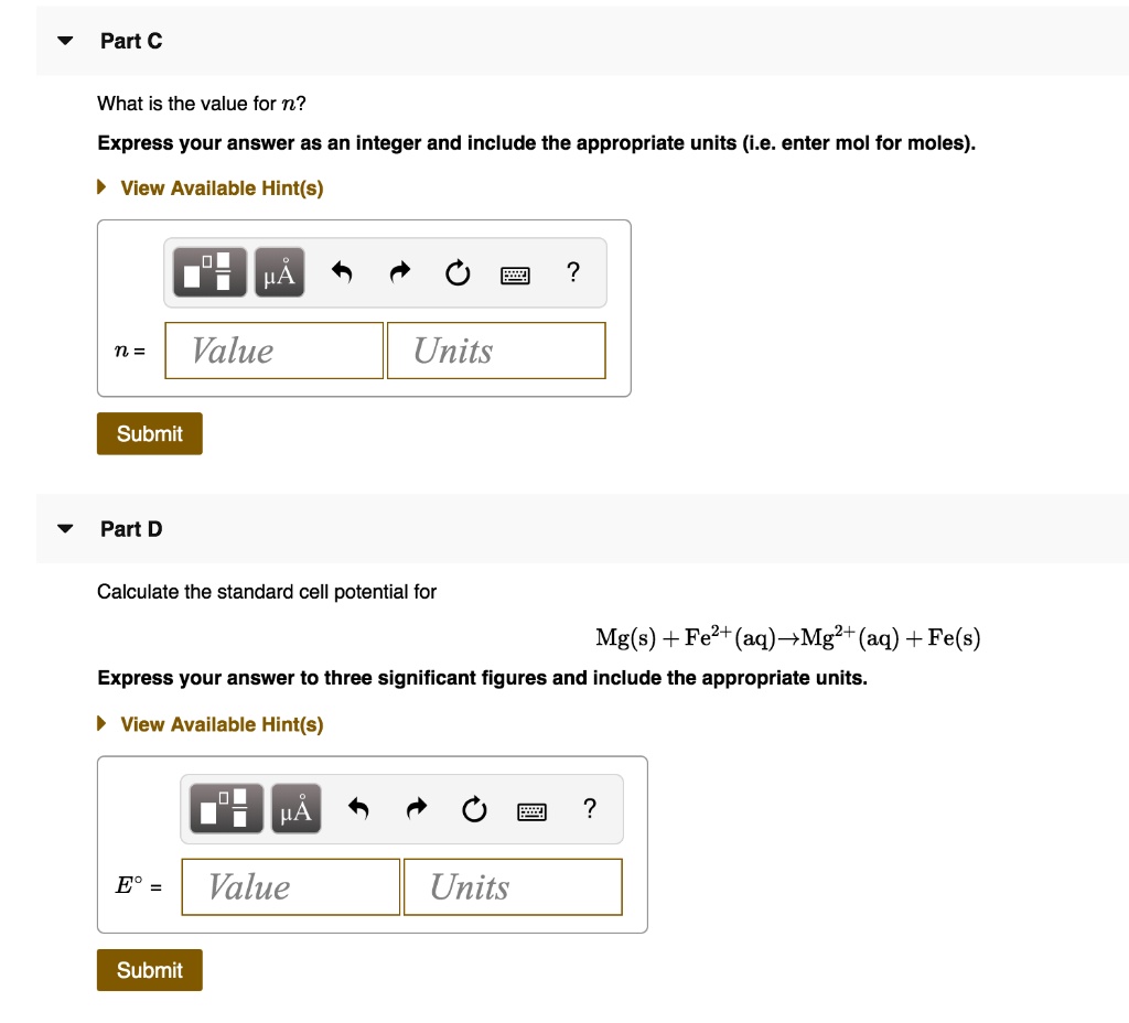 part what is the value for n express your answer as an integer and include the appropriate units ...