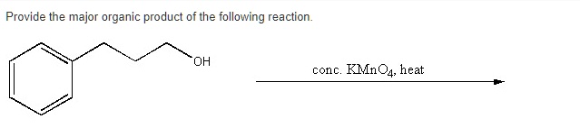 SOLVED: Provide the major organic product of the following reaction OH ...