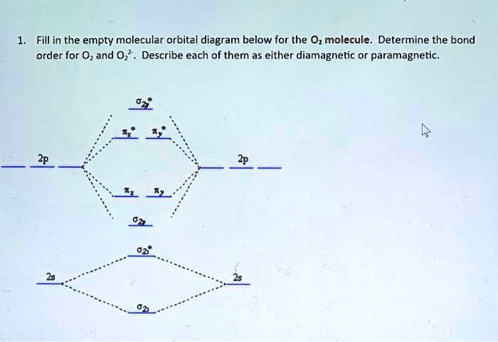Solved Fill In The Empty Molecular Orbital Diagram Below For The Oz