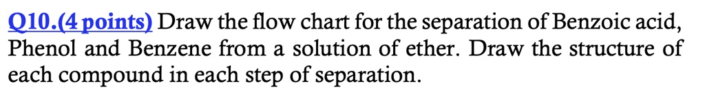 SOLVED:Q10(4points) Draw the flow chart for the separation of Benzoic ...