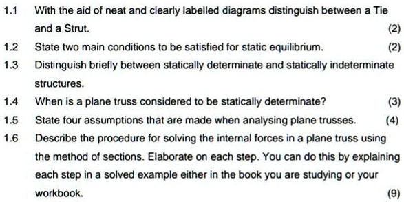 SOLVED: 1.1 With the aid of neat and clearly labelled diagrams ...