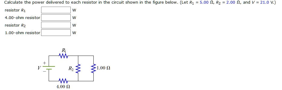 SOLVED: Calculate the power delivered to each resistor in the circuit shown in the figure below ...