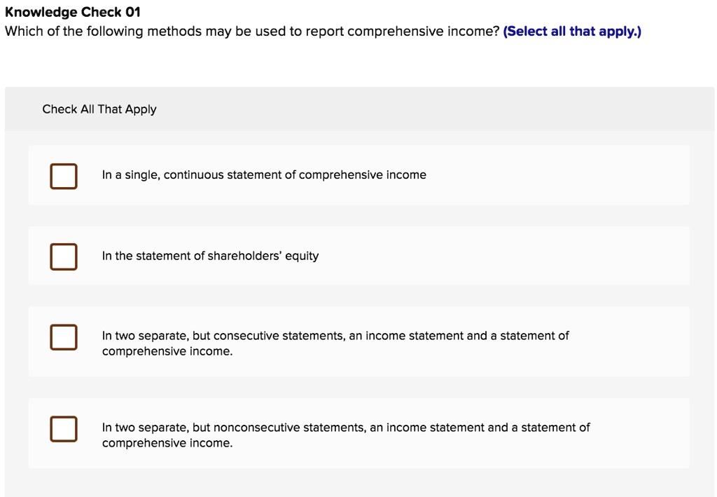 SOLVED: Knowledge Check 01 Which of the following methods may be used ...