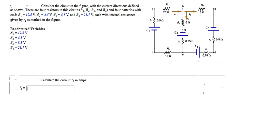 SOLVED: Consider the circuit in the figure, With the current directions defined shown Thcre are ...