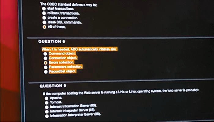 SOLVED: Texts: The ODBC standard defines a way to start transactions ...