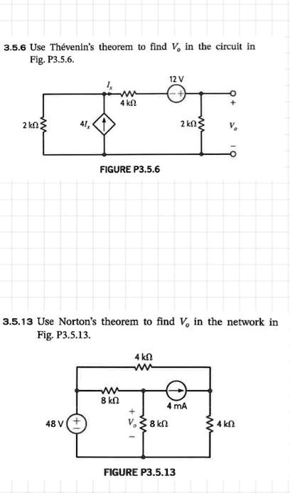 what is v0 using thevenins theorem 356 use thevenins theorem to find vo in the circuit in fig ...