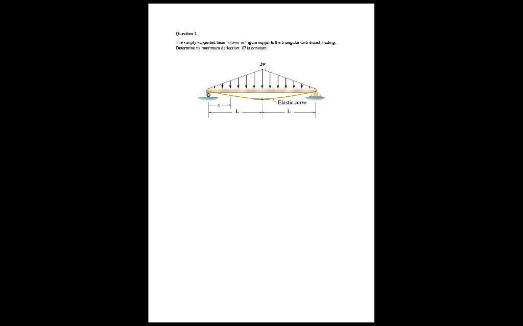 SOLVED: Question 2 The simply supported beam shown in Figure supports the triangular distributed ...