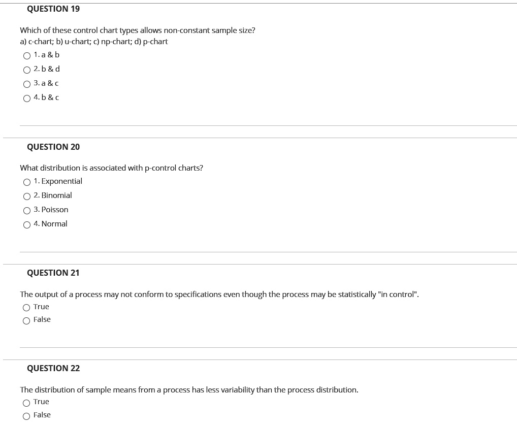 SOLVED: QUESTION 19 Which of these control chart types allows non ...