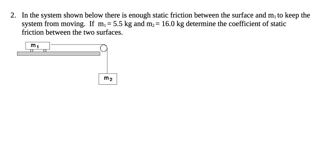 2. In the system shown below there is enough static friction between ...