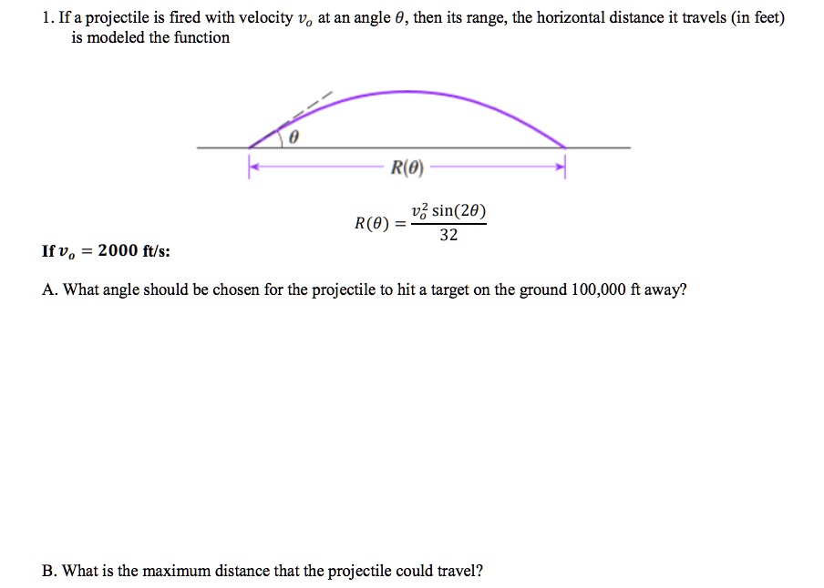 [GET ANSWER] 1 if a projectile is fired with velocity vo at an angle 0 then its range the ...