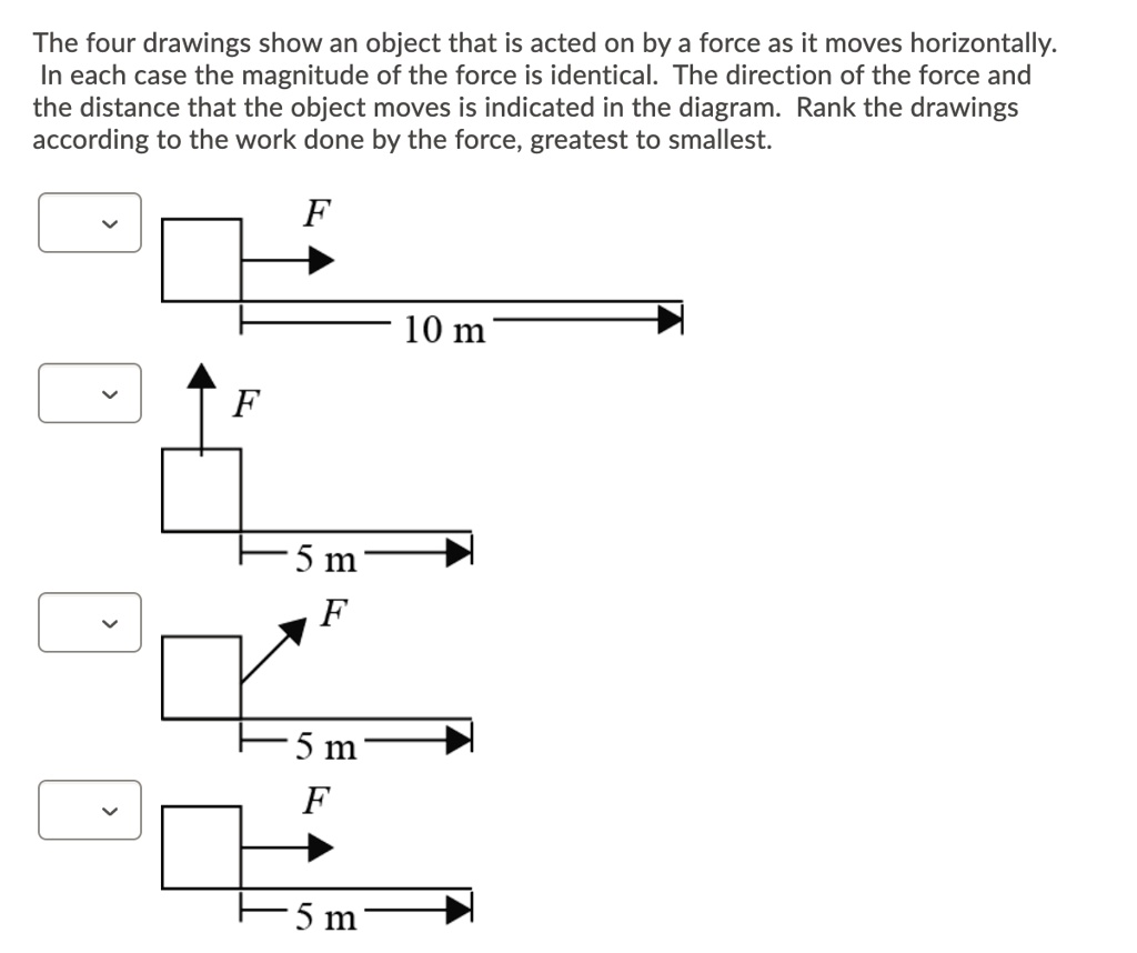 [GET ANSWER] the four drawings show an object that is acted on by a ...