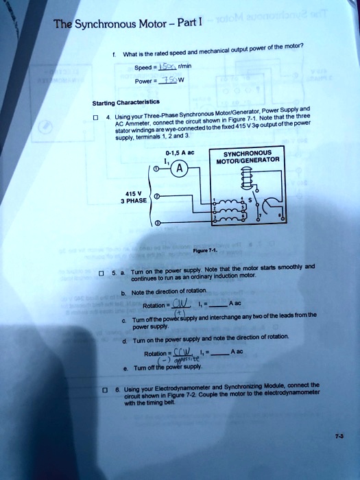 the synchronous motor part i sxolomar speedsrmin power7sow starting characteristics 4using your ...