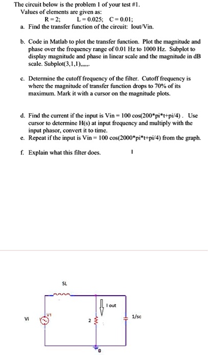 SOLVED: The circuit below is the problem I of your test #1. Values of ...