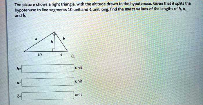 the picture shows a right triangle with the altitude drawn to the ...