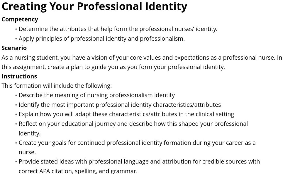 creating your professional identity competency determine the attributes ...