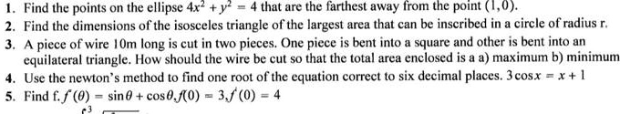 find the points on the ellipse 4x that are the farthest away rom the point 0 find the dimensions ...