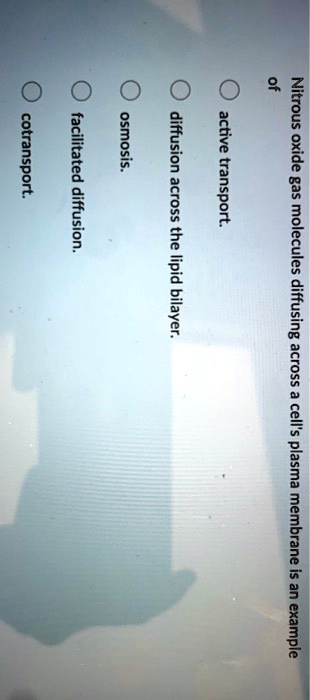 SOLVED: Nitrous facilitated osmosis diffusion active cotransport: oxide ...