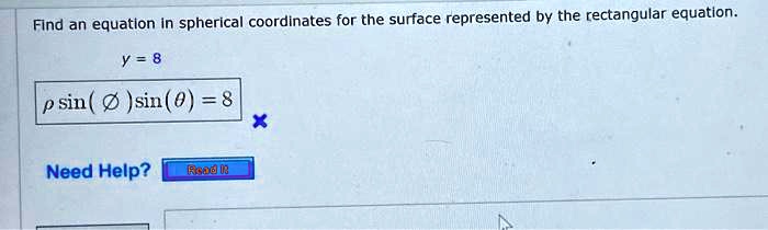 SOLVED: Find an equation In spherical coordinates for the surface ...