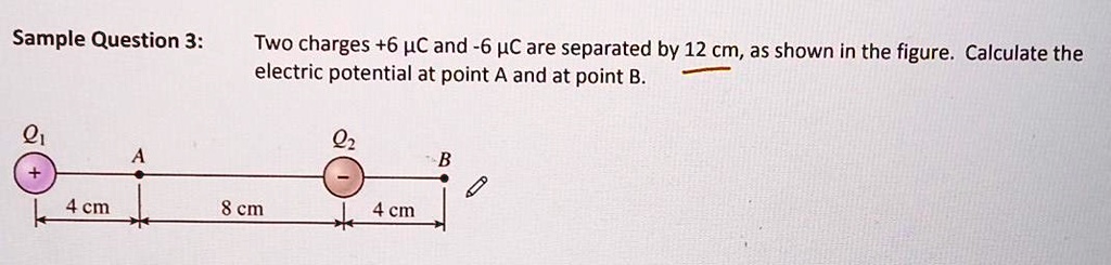 SOLVED: two charges +6 micro coulomb and -6micro coulomb by 12 cm as ...