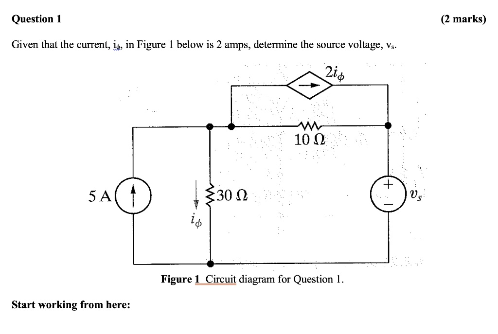 SOLVED: Question 1 (2 marks) Given that the current, is, in Figure 1 ... SOLVED: Question 1 (2 marks) Given that the current, is, in Figure 1 ...