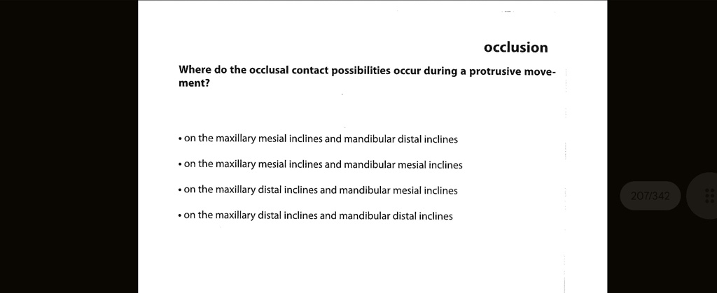 occlusion where do the occlusal contact possibilities occur during a ...