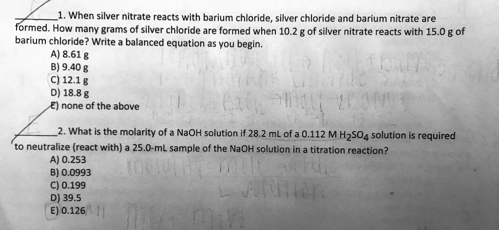 Silver Chloride Balanced Equation