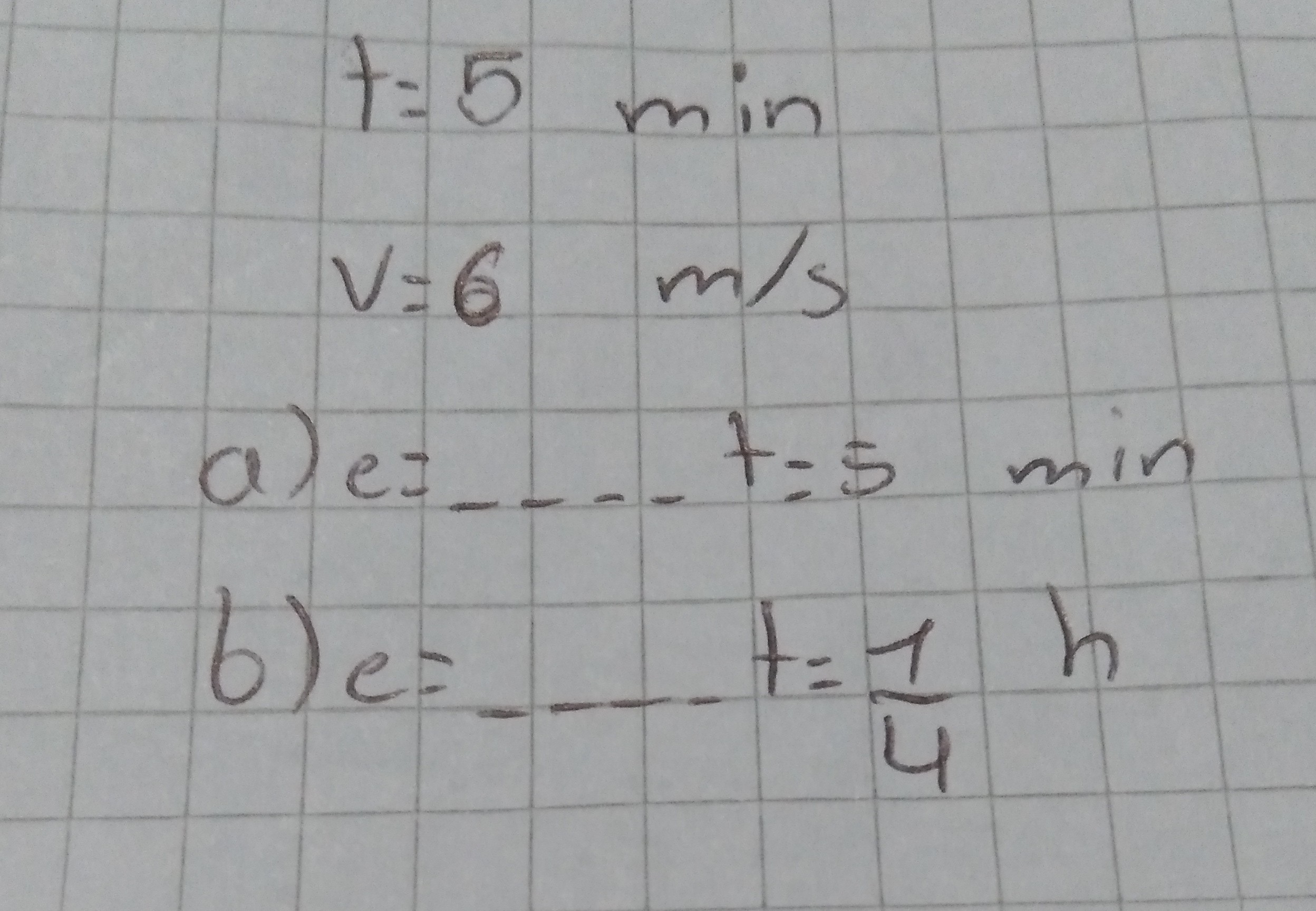 SOLVED T 5 Min V 6 M S A E T 5 Min B E T 1 4 H