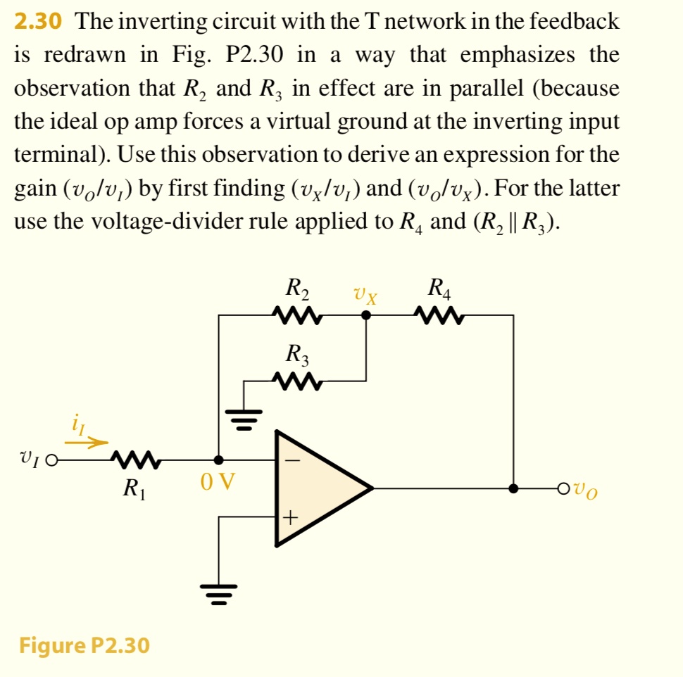 2.30 The inverting circuit with the T network in the feedback is ...