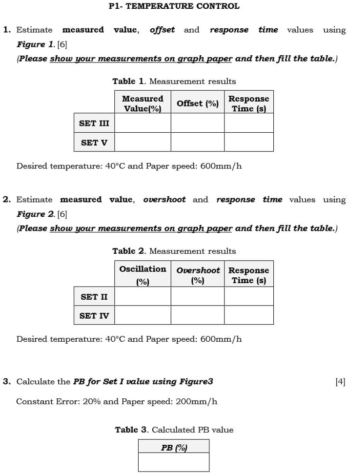 SOLVED: Chemical Engineering Need help.... P1-TEMPERATURE CONTROL 1 ...