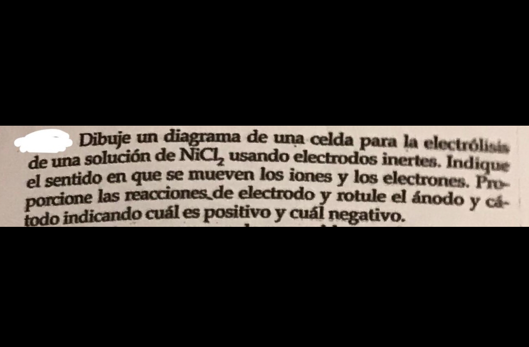 Dibuje un diagrama de una celda para la electrólisis de una solución de ...
