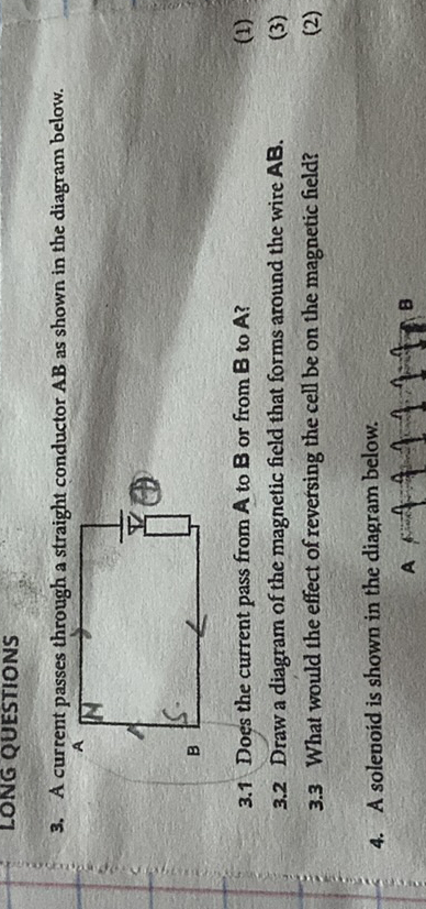 SOLVED: LONG QUESTIONS 3. A current passes through a straight conductor ...