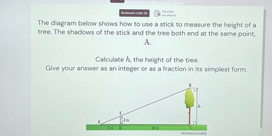 SOLVED: cinular The diagram below shows how to use a stick to measure ...