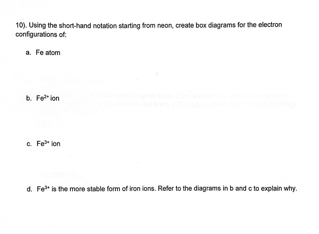 SOLVED: 10). Using the short-hand notation starting from neon, create box diagrams for the ...