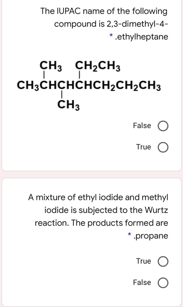 SOLVED: The IUPAC name of the following compound is 2,3-dimethyl-4 ...