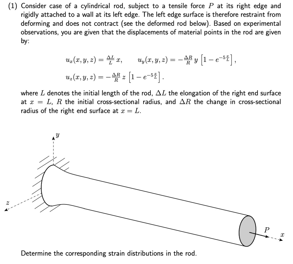 1 consider case of a cylindrical rod subject to a tensile force p at ...