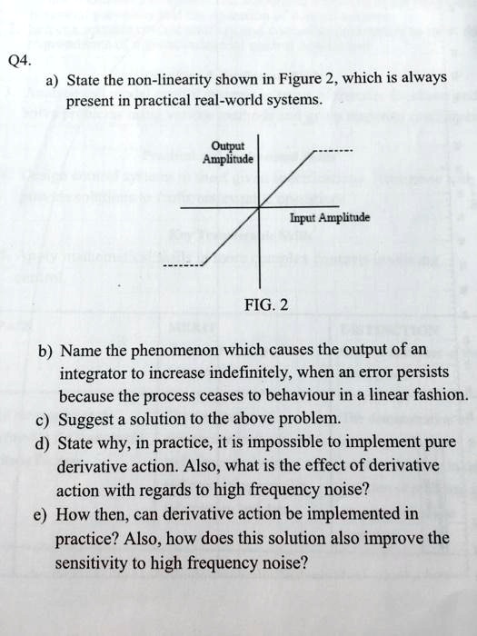 q4 state the non linearity shown in figure 2 which is always present in ...