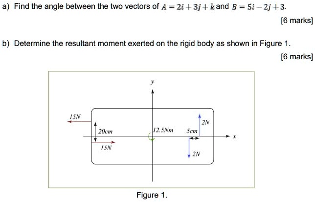 a find the angle between the two vectors of a2i3jk and b5i 2j3 6 marks b determine the resultant ...
