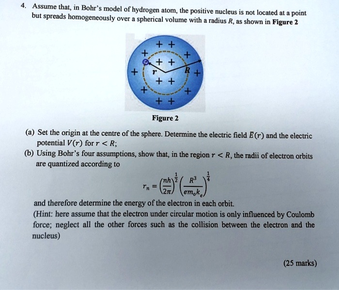 SOLVED: Assume that, in Bohr's model of the hydrogen atom, the positive nucleus is not located ...