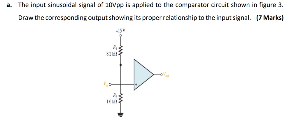 Solved The Input Sinusoidal Signal Of 10vpp Is Applied To The Comparator Circuit Shown In