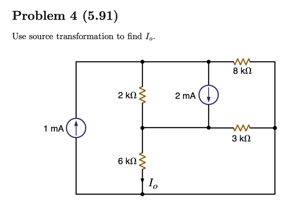 SOLVED: (14) Use source transformation to find ( Io ) in the circuit. (18) Use source ...