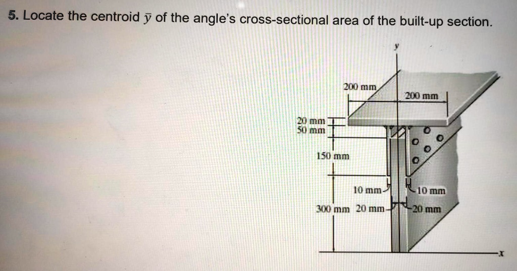 SOLVED: 5. Locate the centroid y of the angle's cross-sectional area of ...