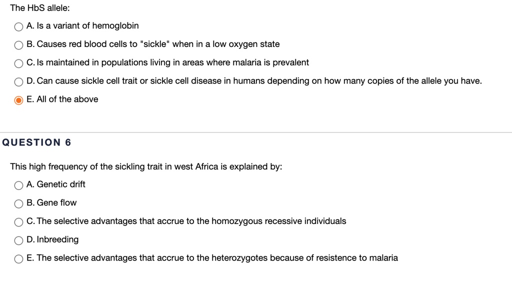 the hbs allele a is a variant of hemoglobin b causes red blood cells to ...