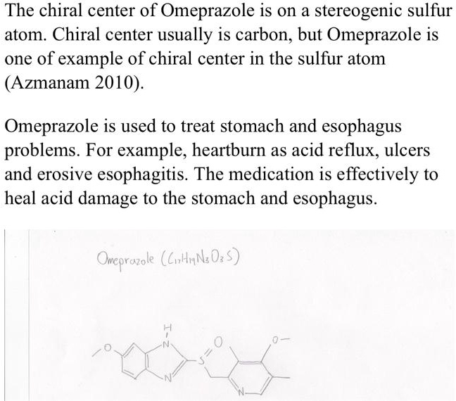 the chiral center of omeprazole is on a stereogenic sulfur atom chiral ...